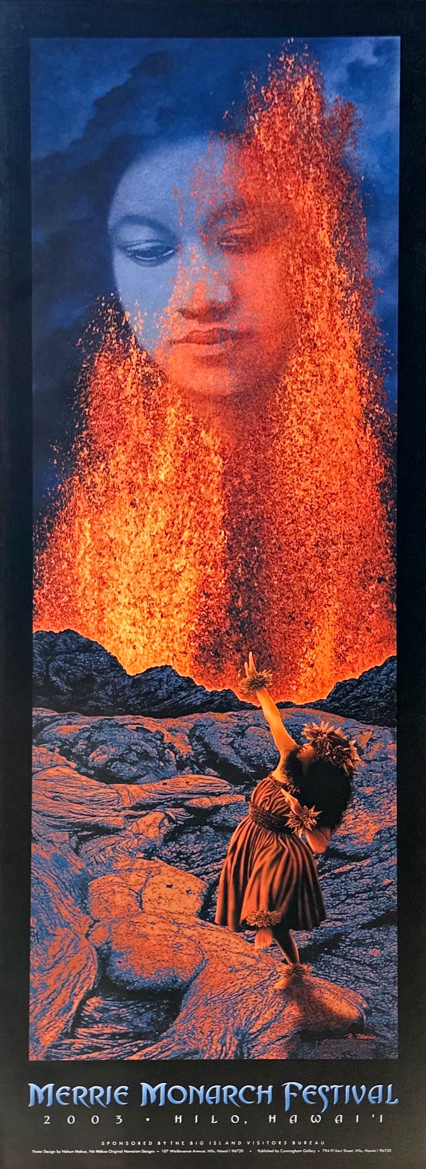 Merrie Monarch Poster 2003 - Nelson Makua – Cunningham Gallery