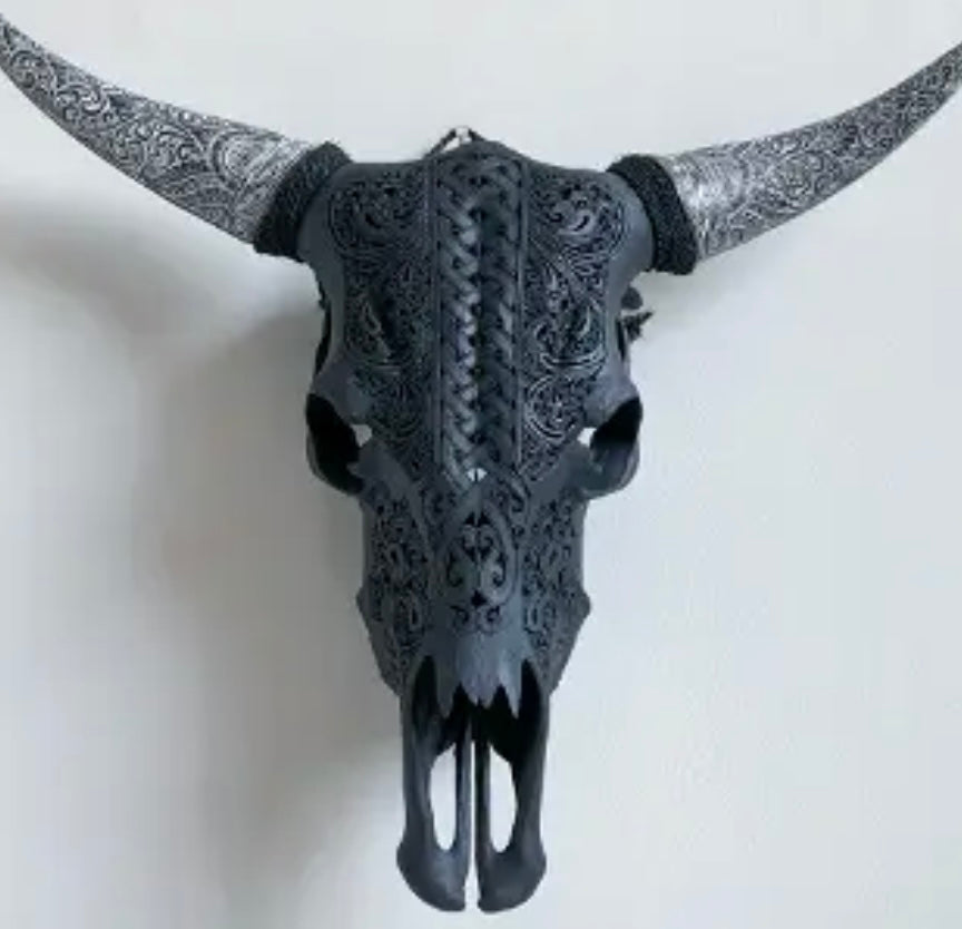 Indonesian Carved Cow Skull - Infinity Motif – Cunningham Gallery